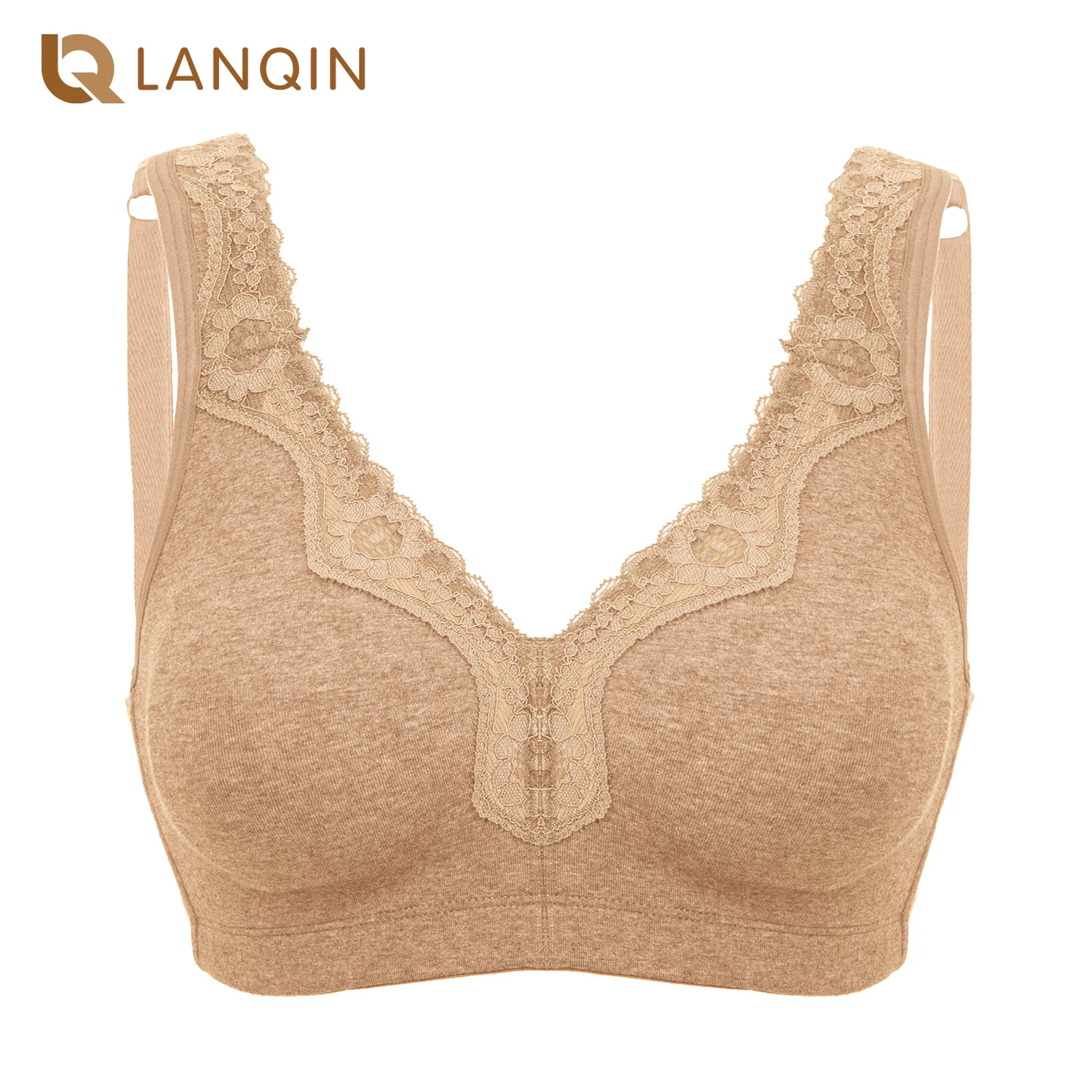 Full-Coverage-Wire-Free-Non-Foam-Comfort-Lace-Cotton-Bra-For-Women ...