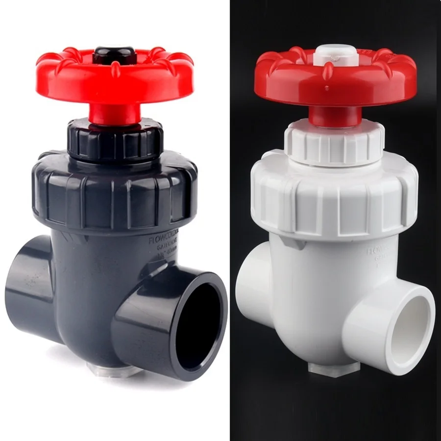 1pc I.D 20 ~ 63mm PVC Sluice 밸브 관개 정원 물 커넥터 수족관 액세서리 정밀 UPVC 플라스틱 게이트 ...