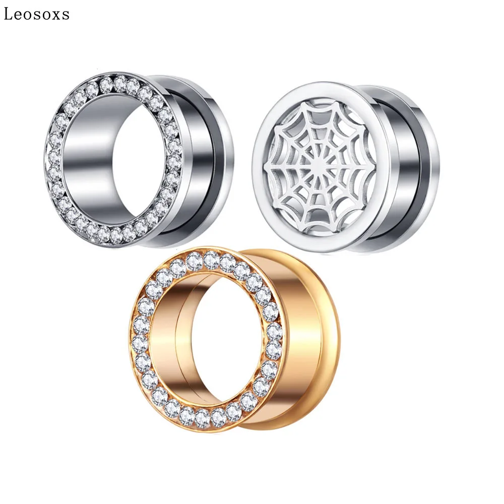 Leosoxs Juego de expansión de oreja de acero inoxidable, expansor de ...
