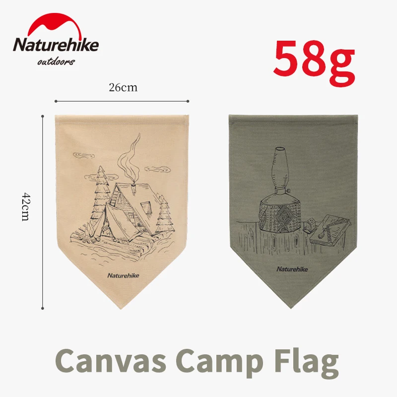 Naturehike Vintage Camp Canvas Flag Original Pattern Triangular/Shield ...