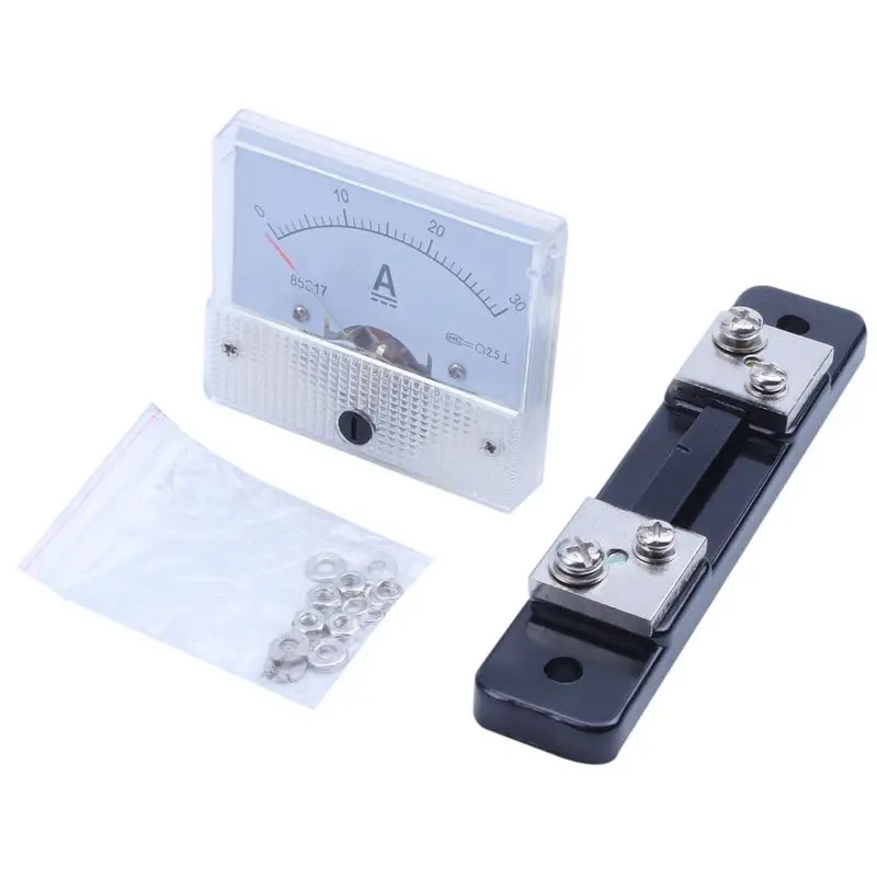 DC 0-30A Analog Amp Meter Ammeter Current Panel + 30A 75mV Shunt ...