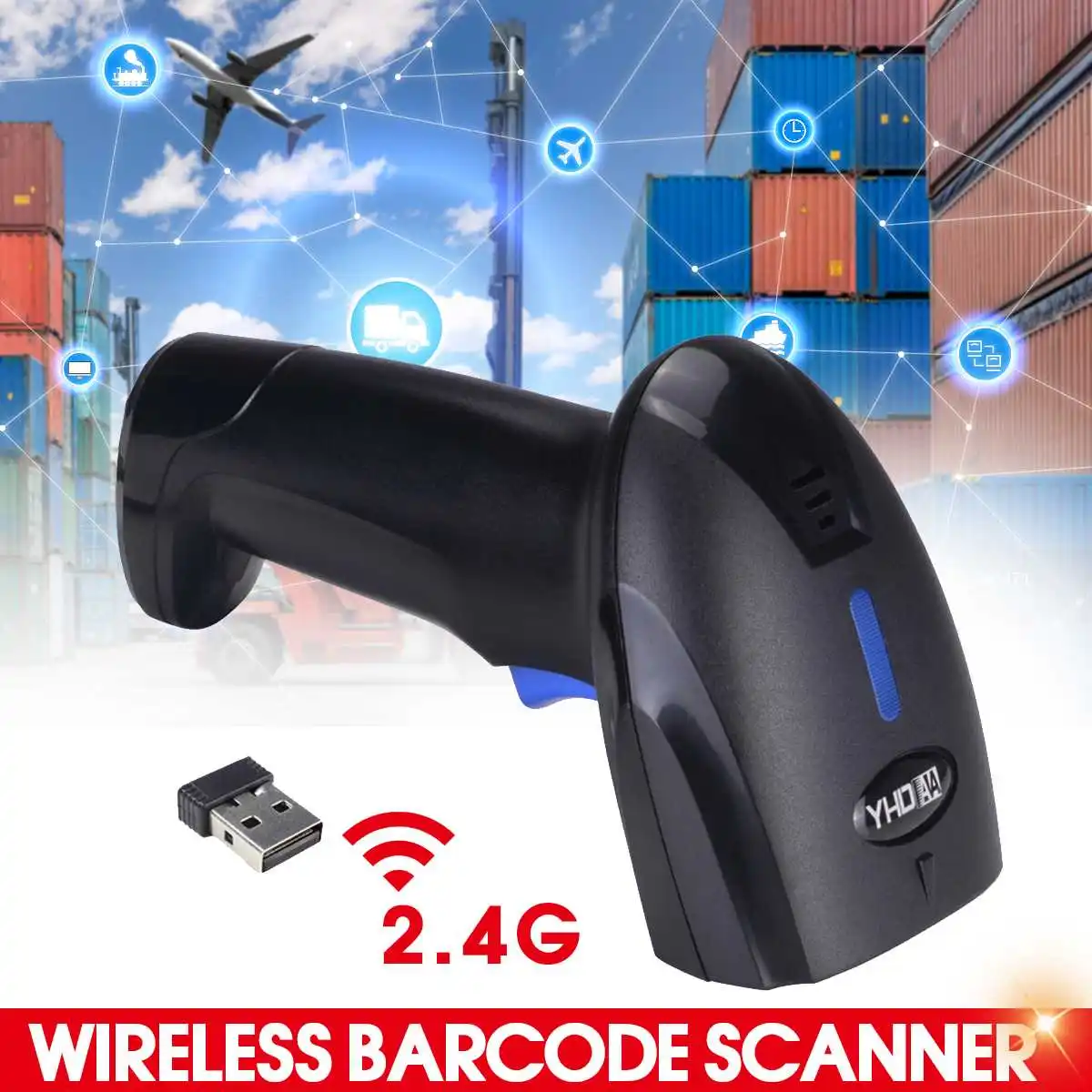 Escáner de código de barras láser inalámbrico 2,4g, pistola de escáner ner express, Una sola ...