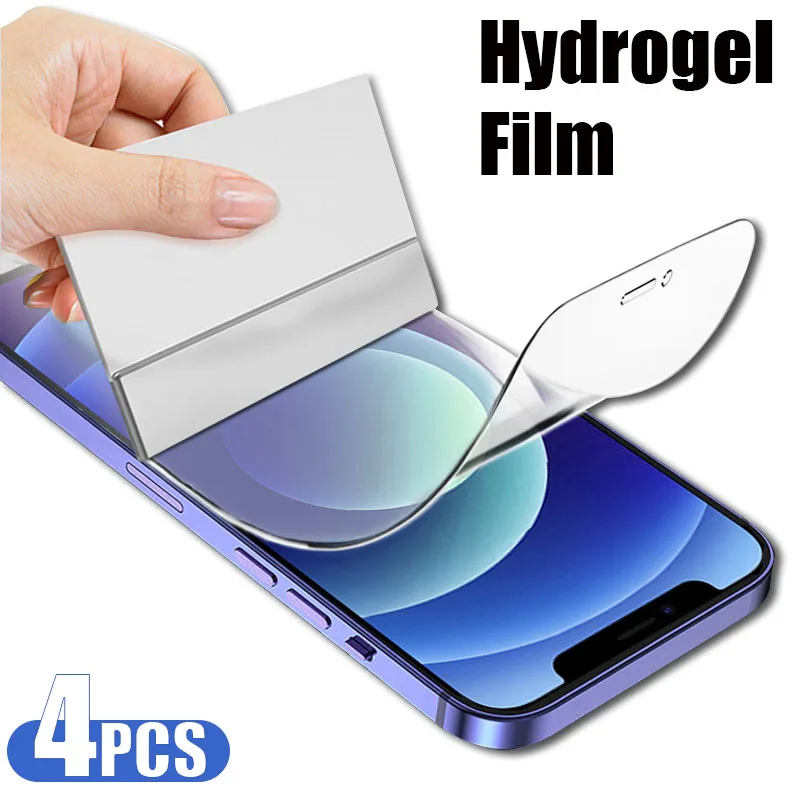 4PCS-Hydrogel-Film-for-iPhone-13-12-11-Pro-Max-Mini-SE-2020-Screen ...