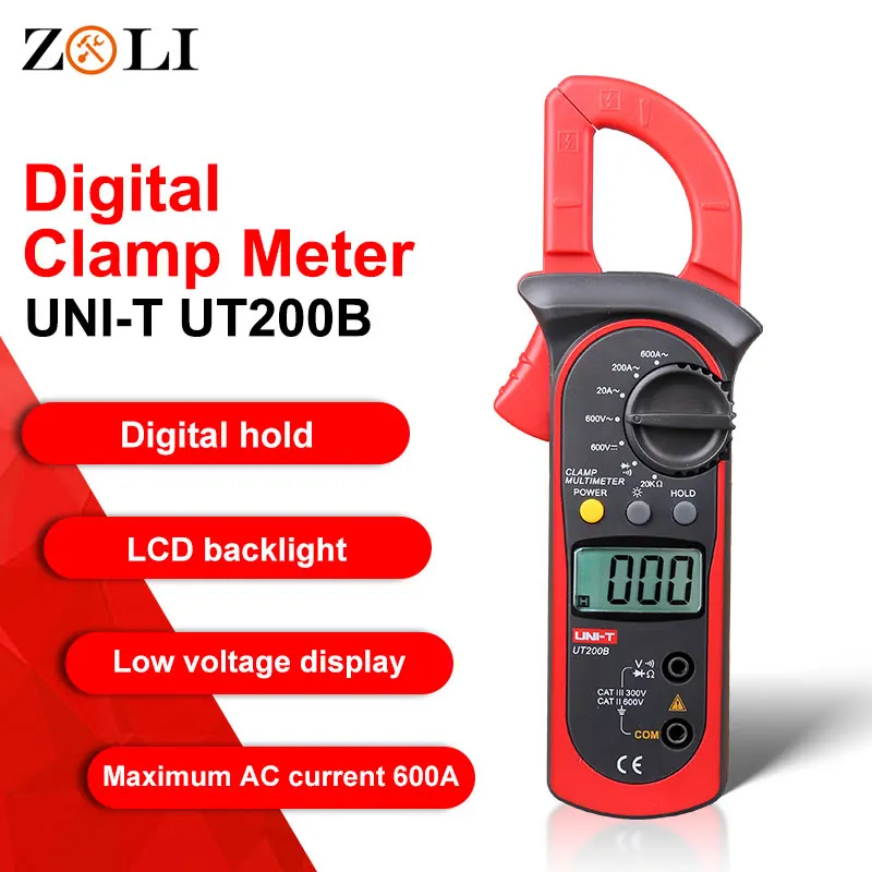 Mini Digital Clamp Meter UNI T UT200B LCD professional Electrician ...