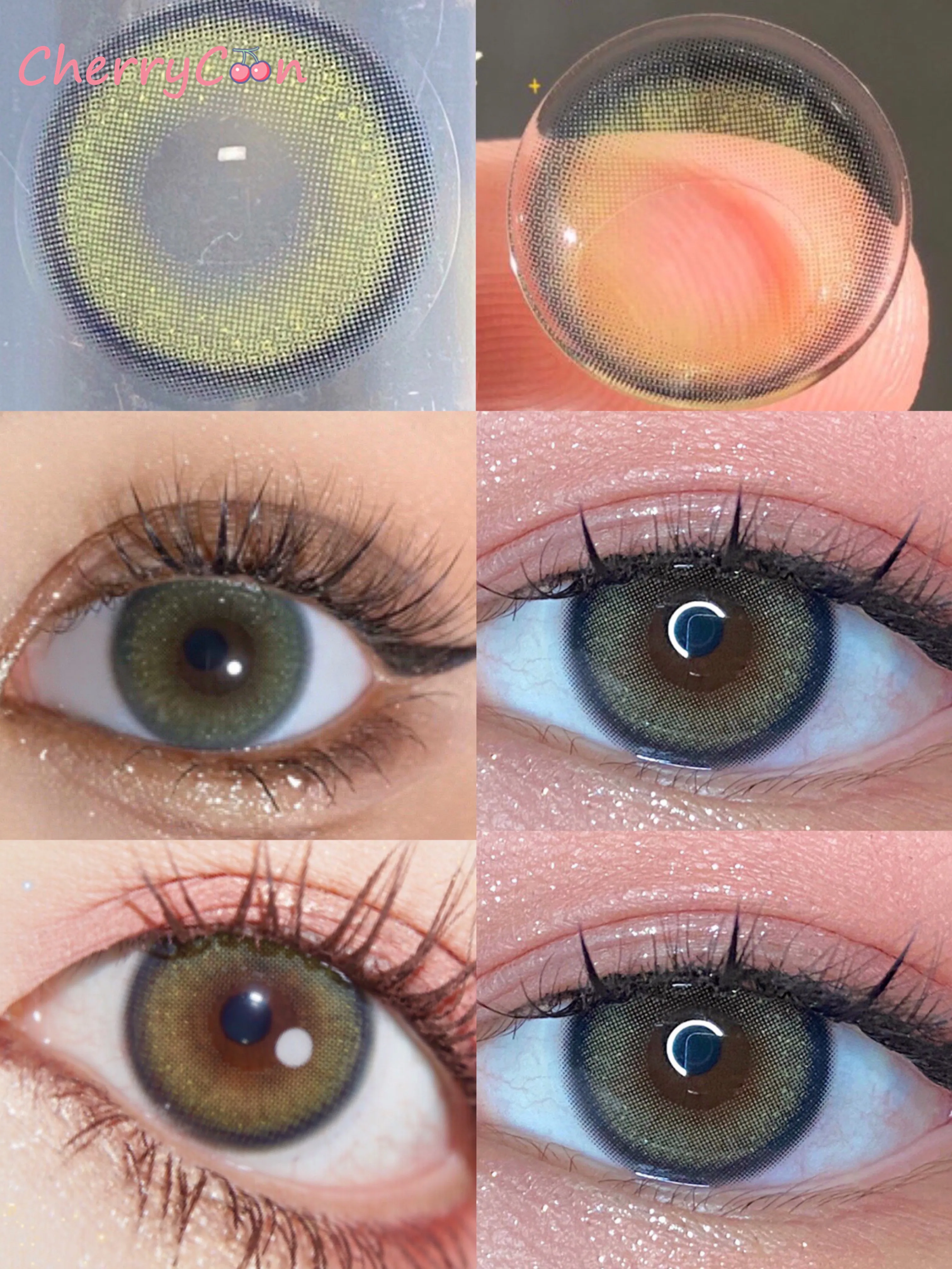 Freshlook Colorblends Green On Dark Brown Eyes