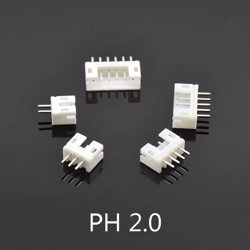 PH2.0 핀 헤더 커넥터, PCB jst 스트레이트 핀용, 2P, 3P, 4P, 5P, 6 핀, 2mm 피치, 50 개/로트 ...