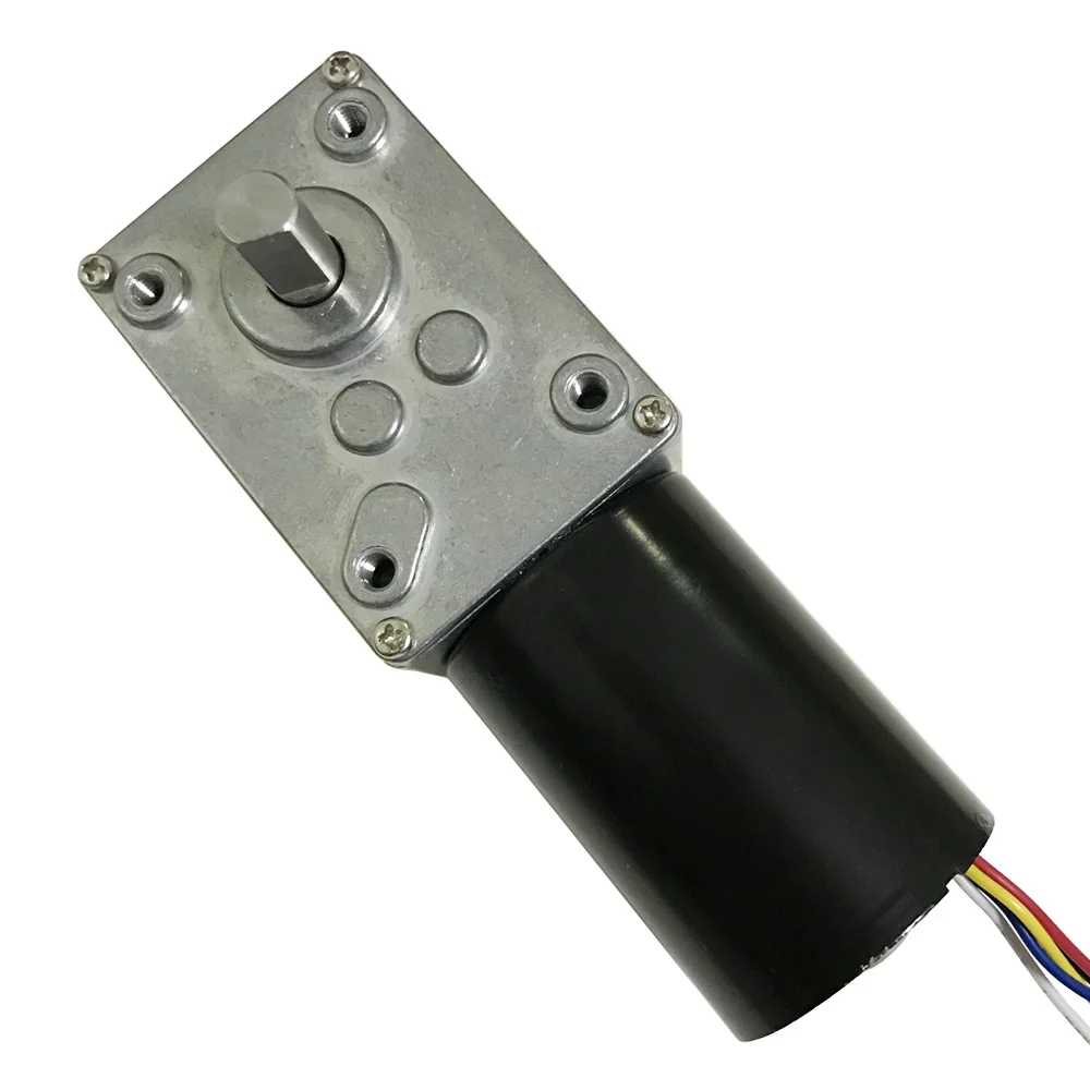 고 토크 70kg 브러시리스 전기 Dc 웜 기어드 모터 12v 24v 8 470rpm 자동 잠금 역방향 Pwm 속도 조절 Dc