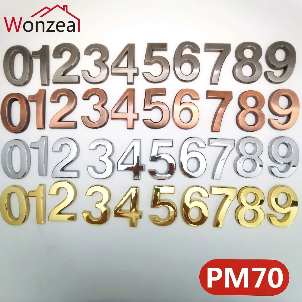 ASSIETTE - PLATEAU REPAS,Gold Color-Number 5--Autocollants numéros de ...