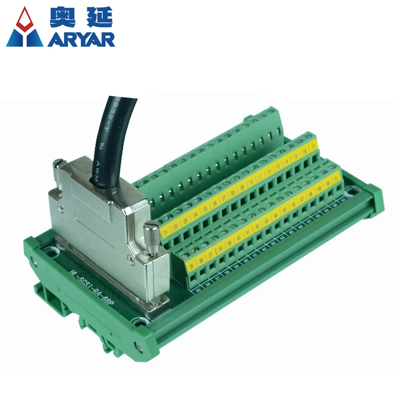 68 pin 0.05" Mini D Ribbon/MDR Female Breakout Board, SCSI68 Terminal ...