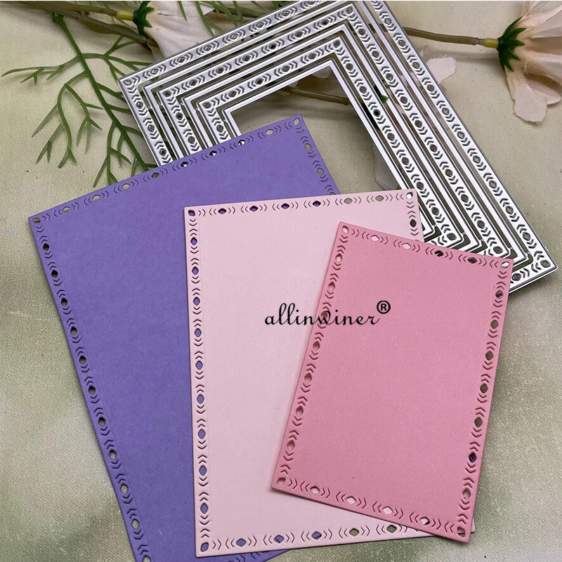Folk Edge Rectangles Metal Cutting Dies Stencils Die Cut for DIY ...