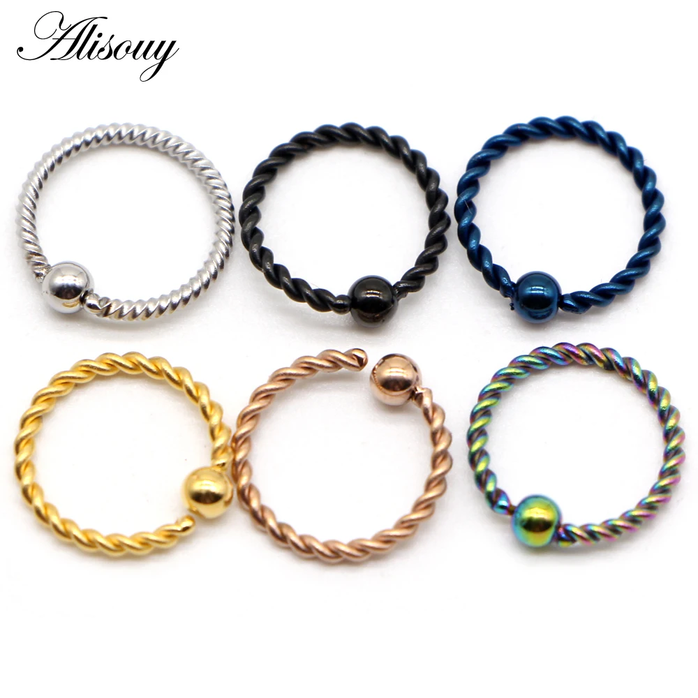 Alisouy-1pc-Ball-End-Hoop-BCR-Twist-Captive-Bead-Ring-For-Ear-Nose ...
