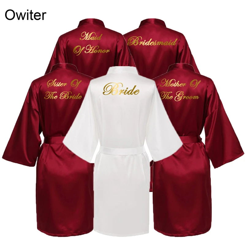 AW BRIDAL Batas De Satén A Juego Para Parejas, Batas De Novia De His ...