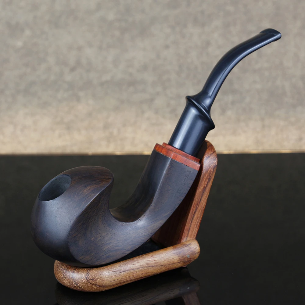 9MM-Filter-Ruyi-Pipe-Ebony-Wood-Bent-Type-3-In-1-Used-Handmade-Smoking ...