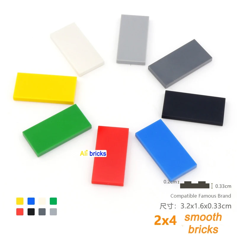 80pcs DIY Building Blocks Figures Bricks Smooth 2x4 Educational ...