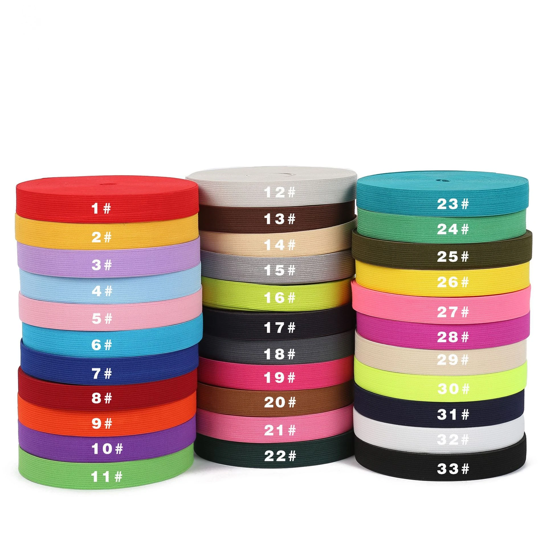 5m 20/25mm Colorful Flat Elastic Bands High Elastic Rope Rubber Band ...
