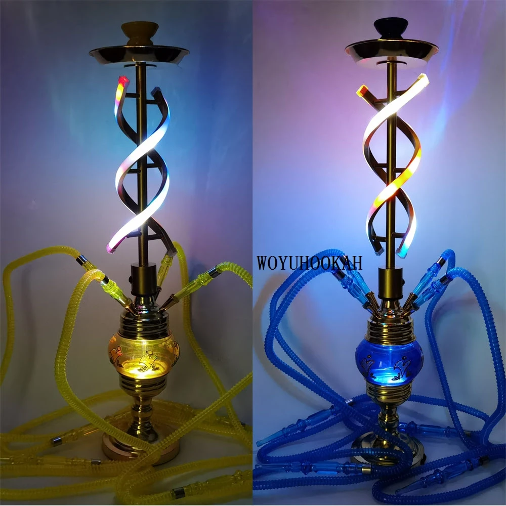 Rechargeable Big 4tubes Egyptian Hookah Glow Shisha Bar Chicha With Led ...