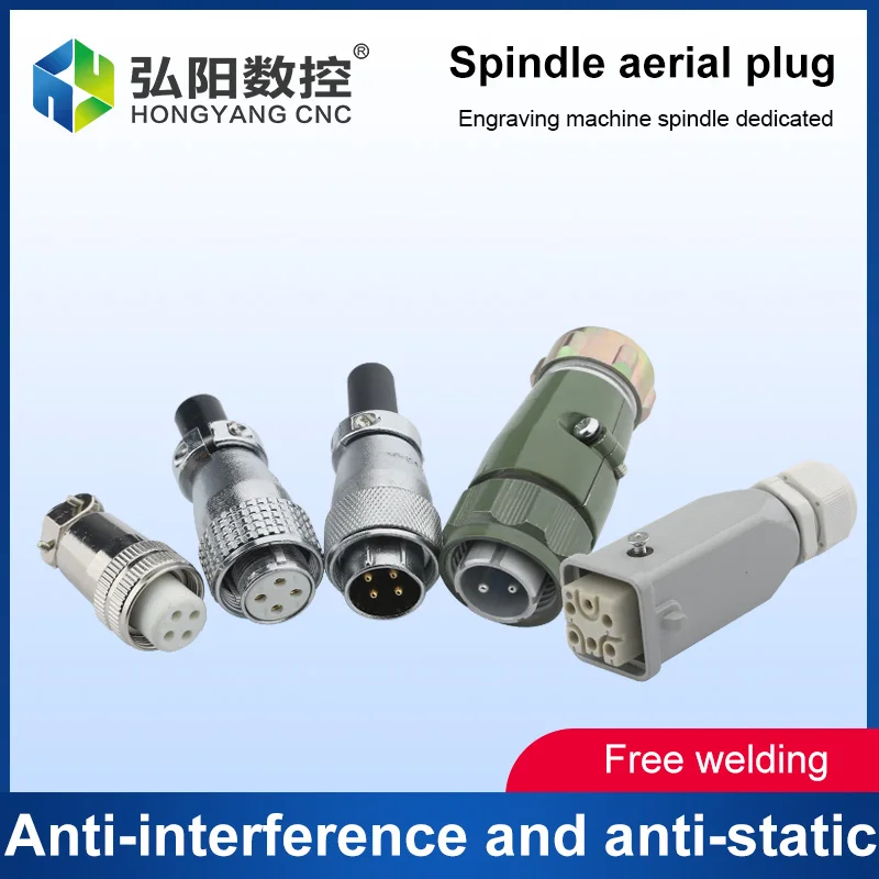 1pcs Spindle Aviation Socket Connector Plug Socket 4 Core Cnc Spindle ...