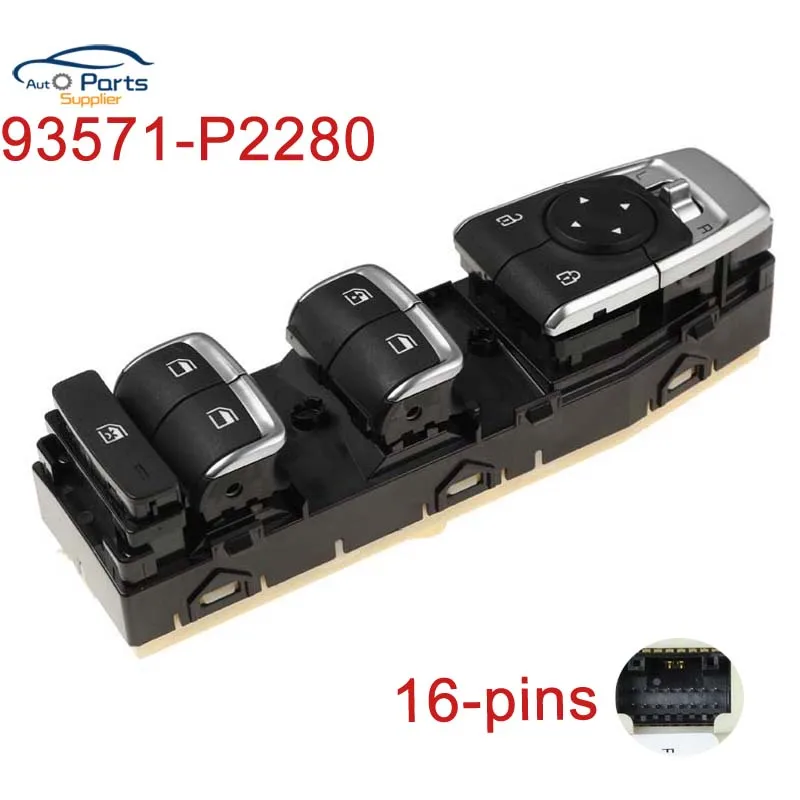 새로운 93571 P2280 93571P2280 파워 윈도우 메인 스위치, 기아 쏘렌토 2020 드라이브 사이드 자동차 액세서리 ...