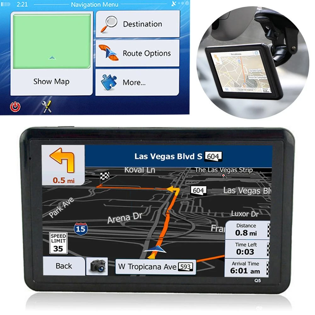 5.0 Inch Gps Navigator Car 8gb Rom Touch Screen Gps Navigation Fm ...