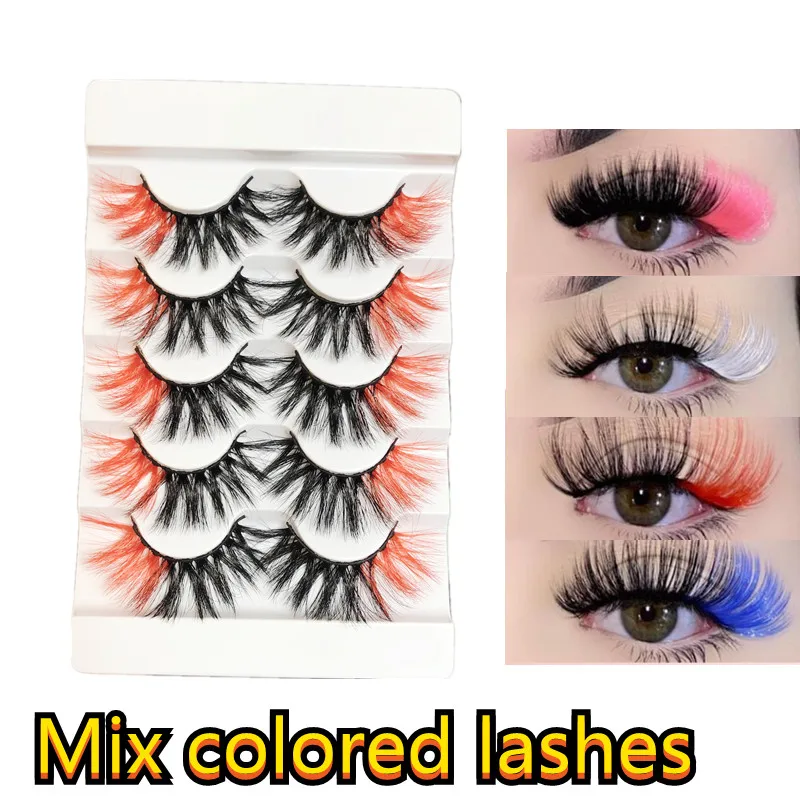 Wholesale-5-pairs-Color-faux-Eyelash-Mink-Fake-Lashes-Natural-Long-20mm ...