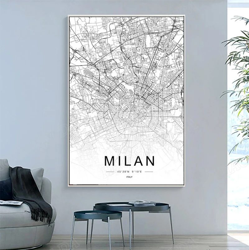 Digital Prints Art & Collectibles Prints Minimalist map art Europe City ...