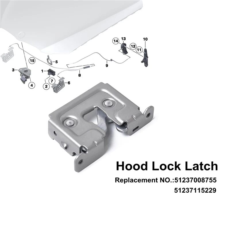 Lock Latch Hood 51237115229 51237008755 for BMW 1 3 5 6 Series X1 X3 ...