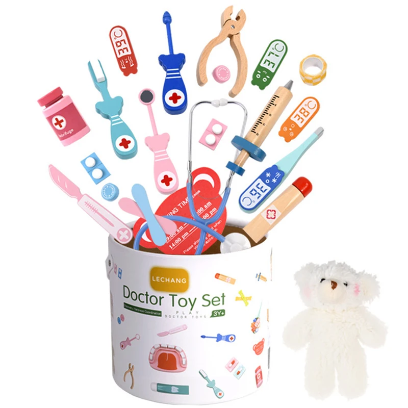 Wooden Pretend Play Doctor Set Educational Toys For Kids Simulation ...