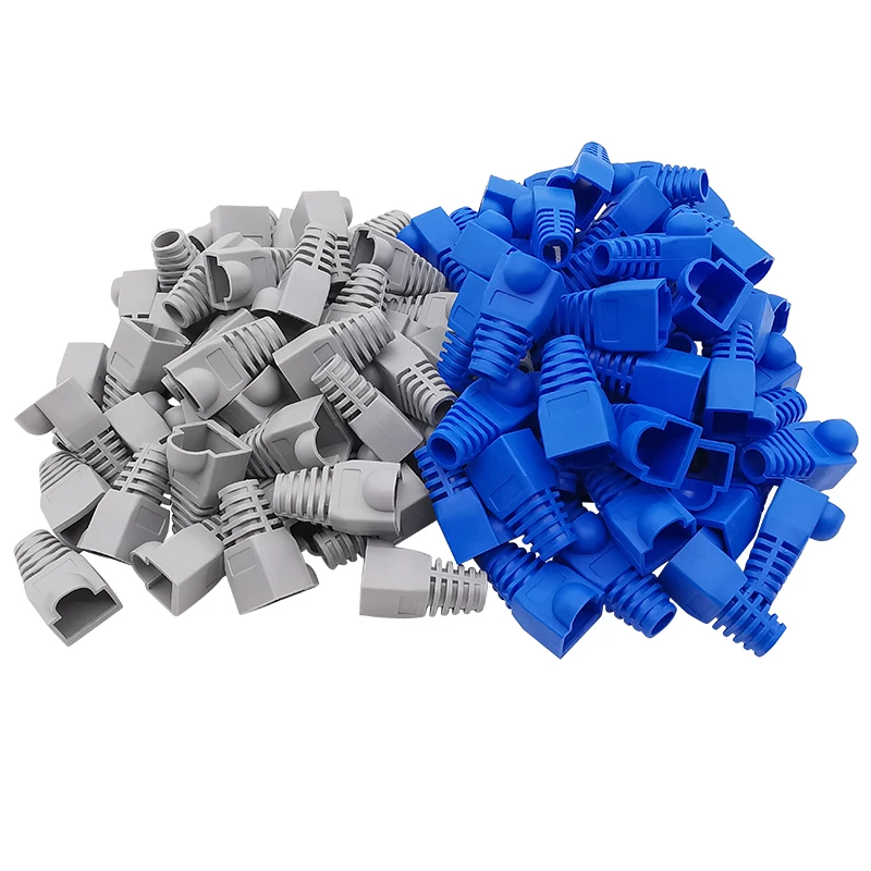 50/100Pcs RJ45 CAT6 CAT5e Cable Cap Adapter Ethernet Network Connector ...