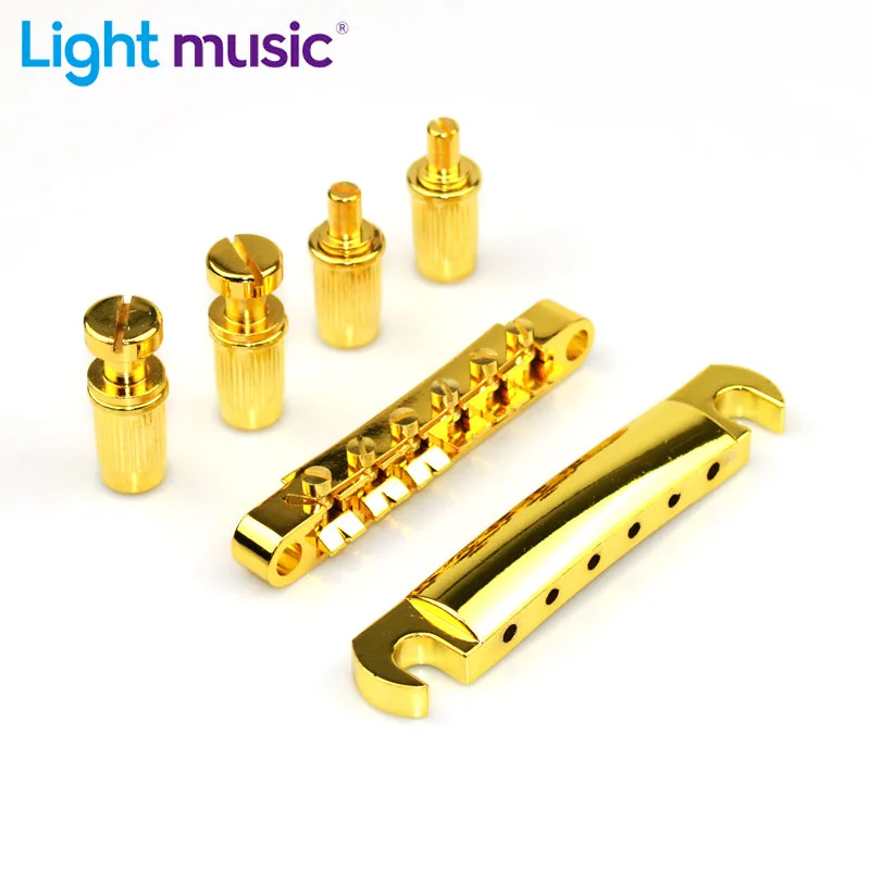 Guitar Bridge Locking Roller Tune-o-matic Tom Bridge And Tailpiece Gold ...