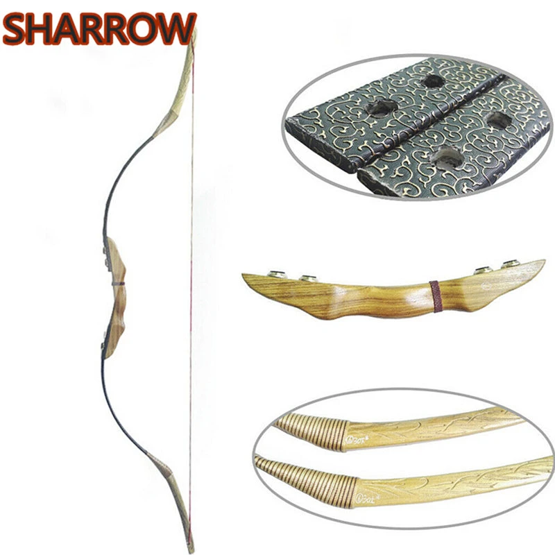 1Pc 30 50lbs Recurve Busur Busur Tradisional Kayu Takedown Buatan ...