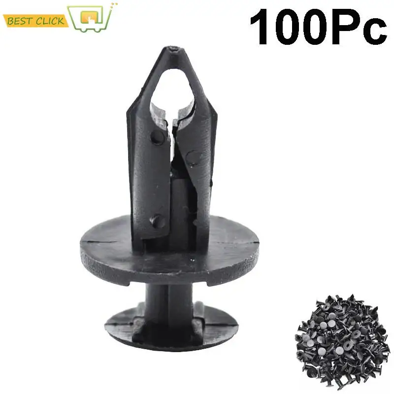 100Pcs Auto Bumper Fastener 8mm Hole Rivet Retainer Push Pin Car Door ...