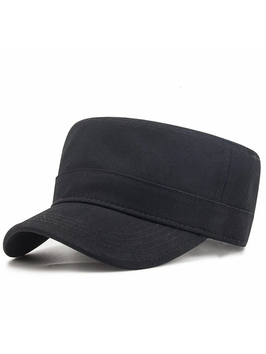 Design Customized Plain Cap Male Pure Cotton Solid Color Black Army ...