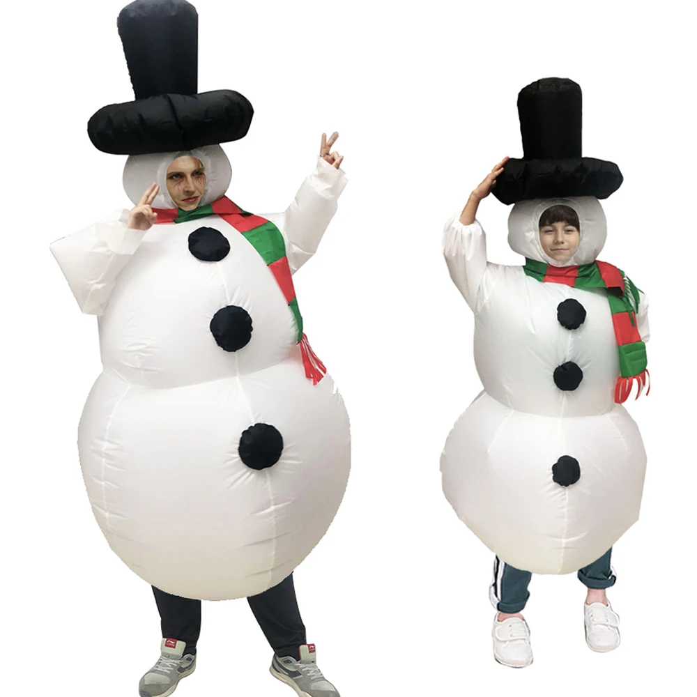 Adult Kids Mascot Inflatable Snowman Costume Thanksgiving Party ...