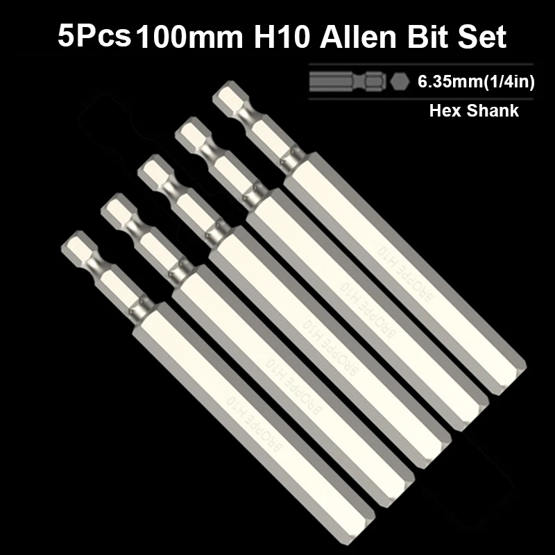 5Pcs-Hex-Head-Allen-Wrench-Drill-Bits-H10-H12-Metric-Hex-Bit-Set-S2 ...