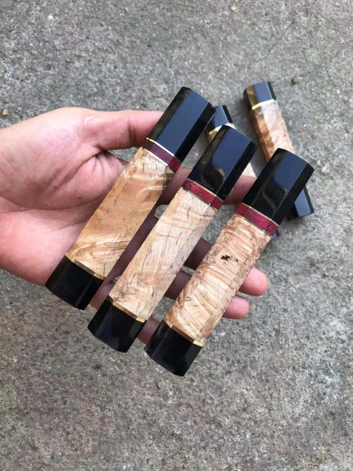 Horn-Natural-Black-Ebony-Wood-Handle-Octagonal-Handle-Crafts-Manual-DIY ...