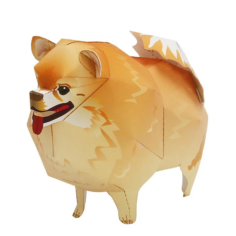 Pomeranian Dog Folding Origami Art Mini Cute 3d Paper Model Papercraft ...