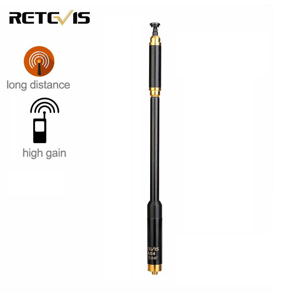 Retevis HA04 워키토키 안테나 SMA F, UV 듀얼 밴드 144/430MHz 휴대용 라디오, 켄우드 바오펑 UV5R ...