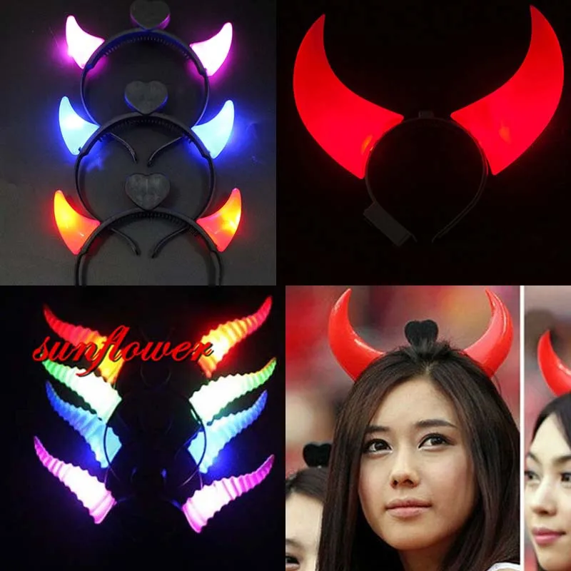 10pcs-LED-Flashing-Devil-Horn-Women-Girls-Light-Headbands-Ears-Glow ...