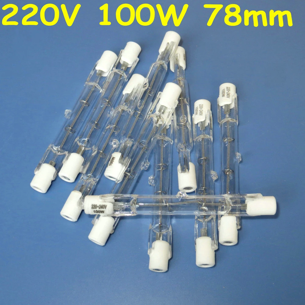 10pcs Halogen Light Bulb 220-240v 100w 100 Watt J Type T3 78mm (r7s ...