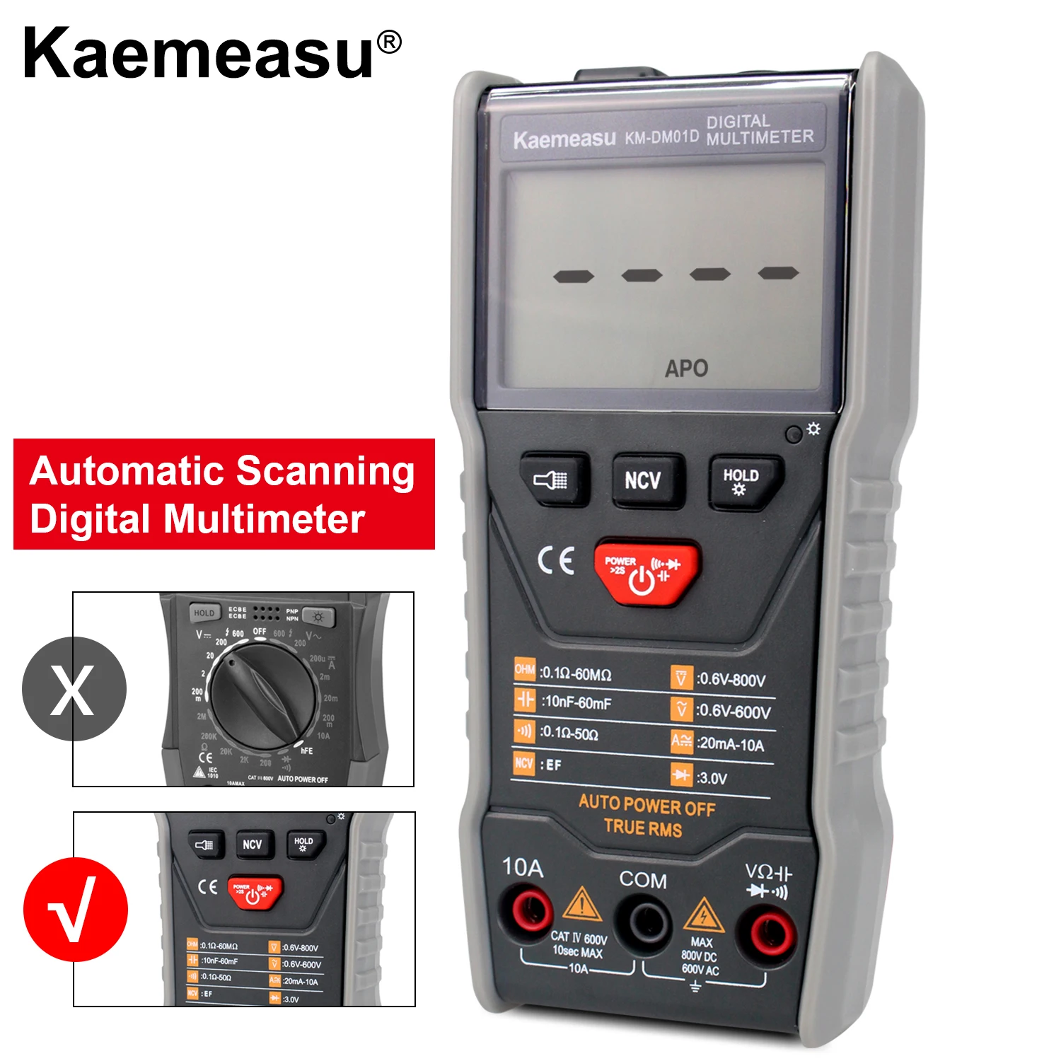 Km-dm01a/b/c/d Multímetro Digital De Varredura Automática Inteligente 3 ...