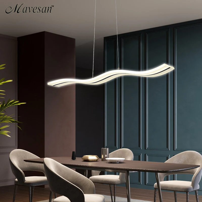 Creative Pendant Lights Led Modern Coffee Bar Acrylic+metal Suspension ...