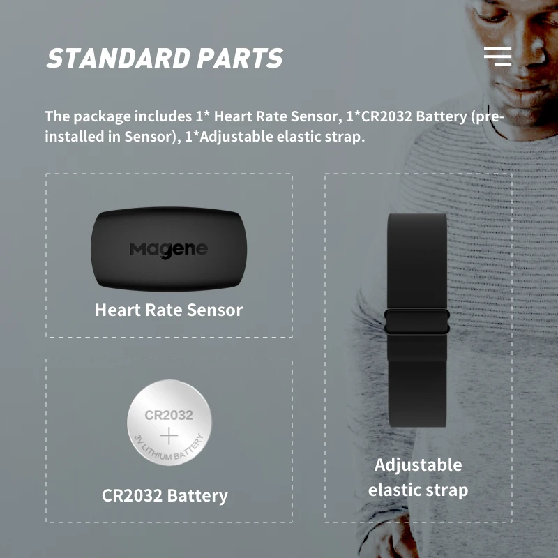 Magene NEW Model H64 Bluetooth4.0 ANT + Heart Rate S3+ Cadence Sensor ...