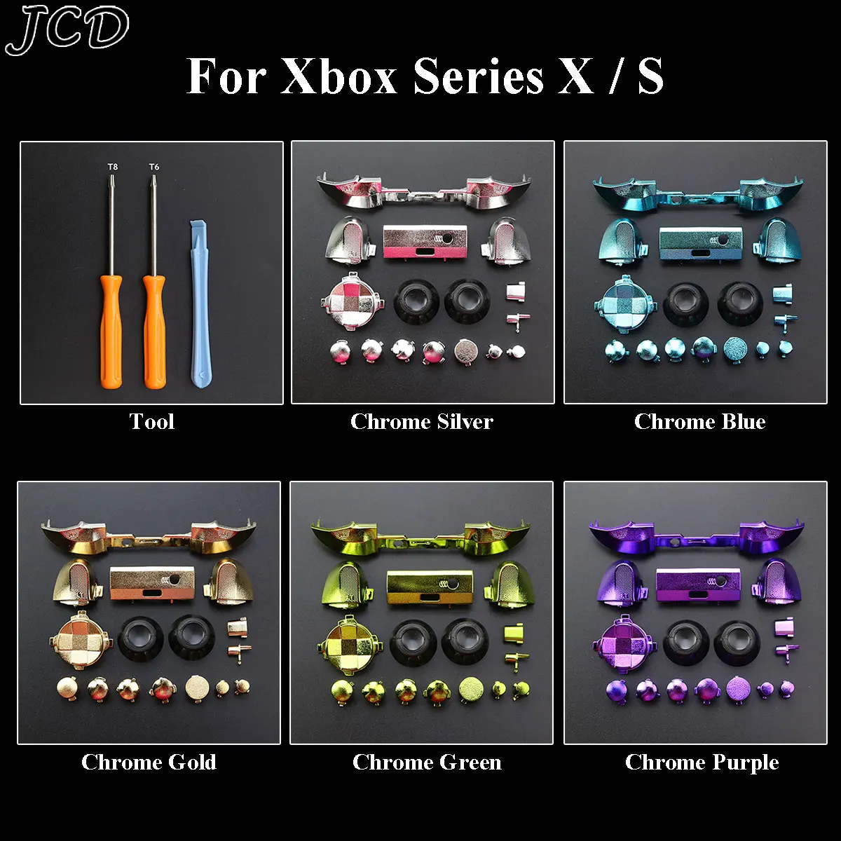 JCD-For-Xbox-Series-X-S-Controller-Chrome-buttons-kit-L-R-LB-RB-Bumper ...