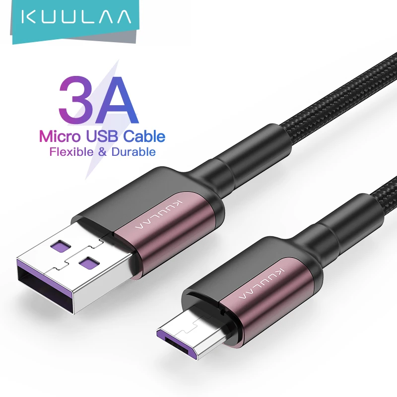 KUULAA-Micro-USB-Cable-3A-Nylon-Fast-Charge-USB-Data-Cable-for-Samsung ...