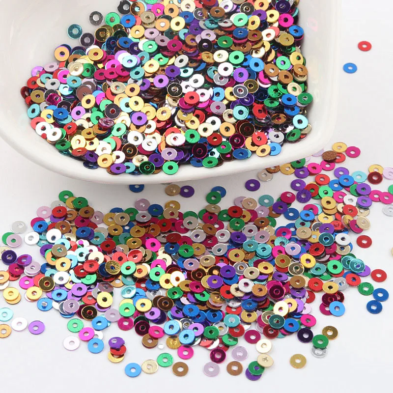 10g Paillette Sequin 3mm 4mm 5mm 6mm Pvc Flat Round Loose Sequins ...