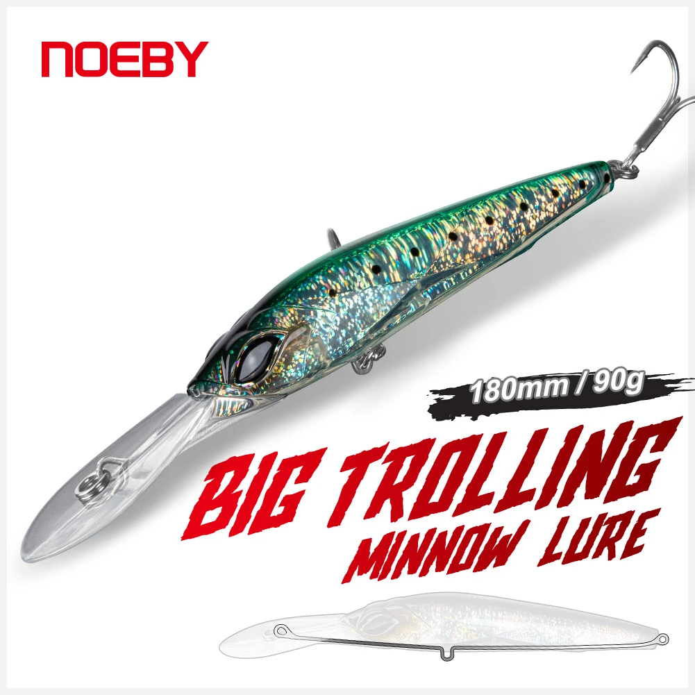 Noeby Trolling Minnow Wobbler Fishing Lure 180mm 90g Sinking Big ...