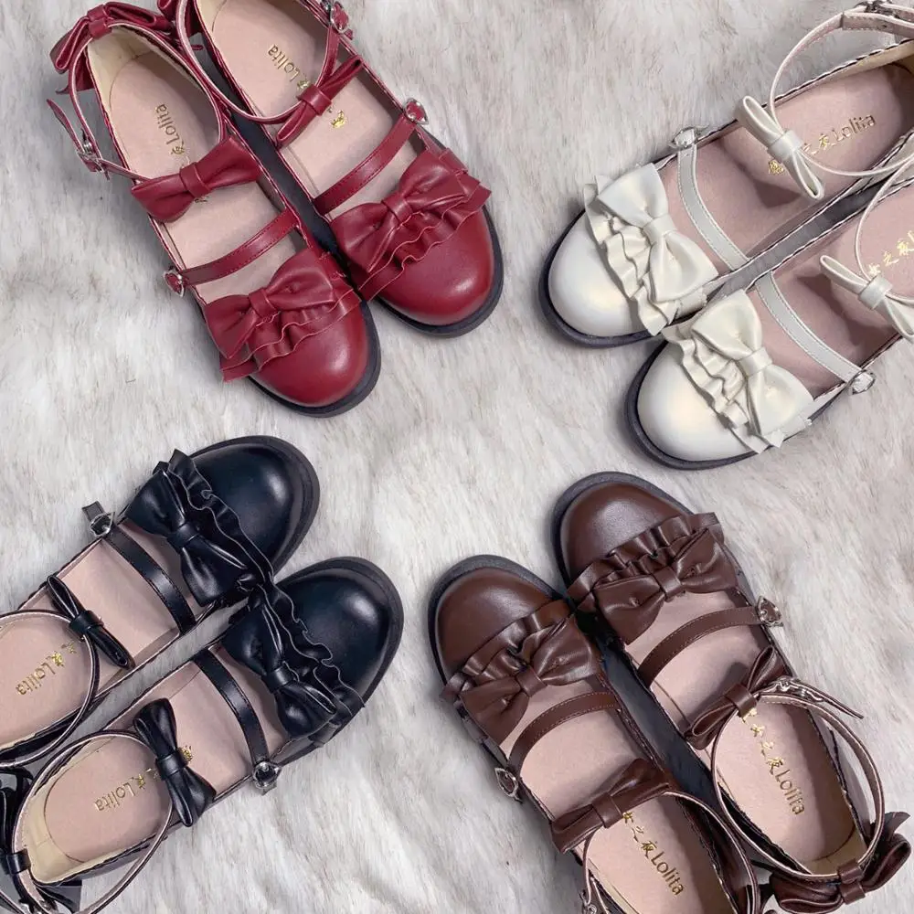 Japanese kawaii student sweet lolita shoes vintage round head ...