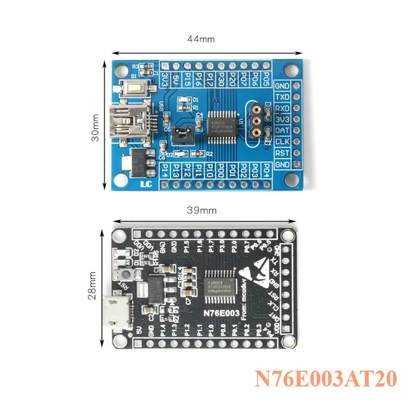 N76E003AT20 마이크로 컨트롤러 개발 보드, N76E003 51 C51 코어 시스템 확장 보드 8051 단일 칩 UART ...