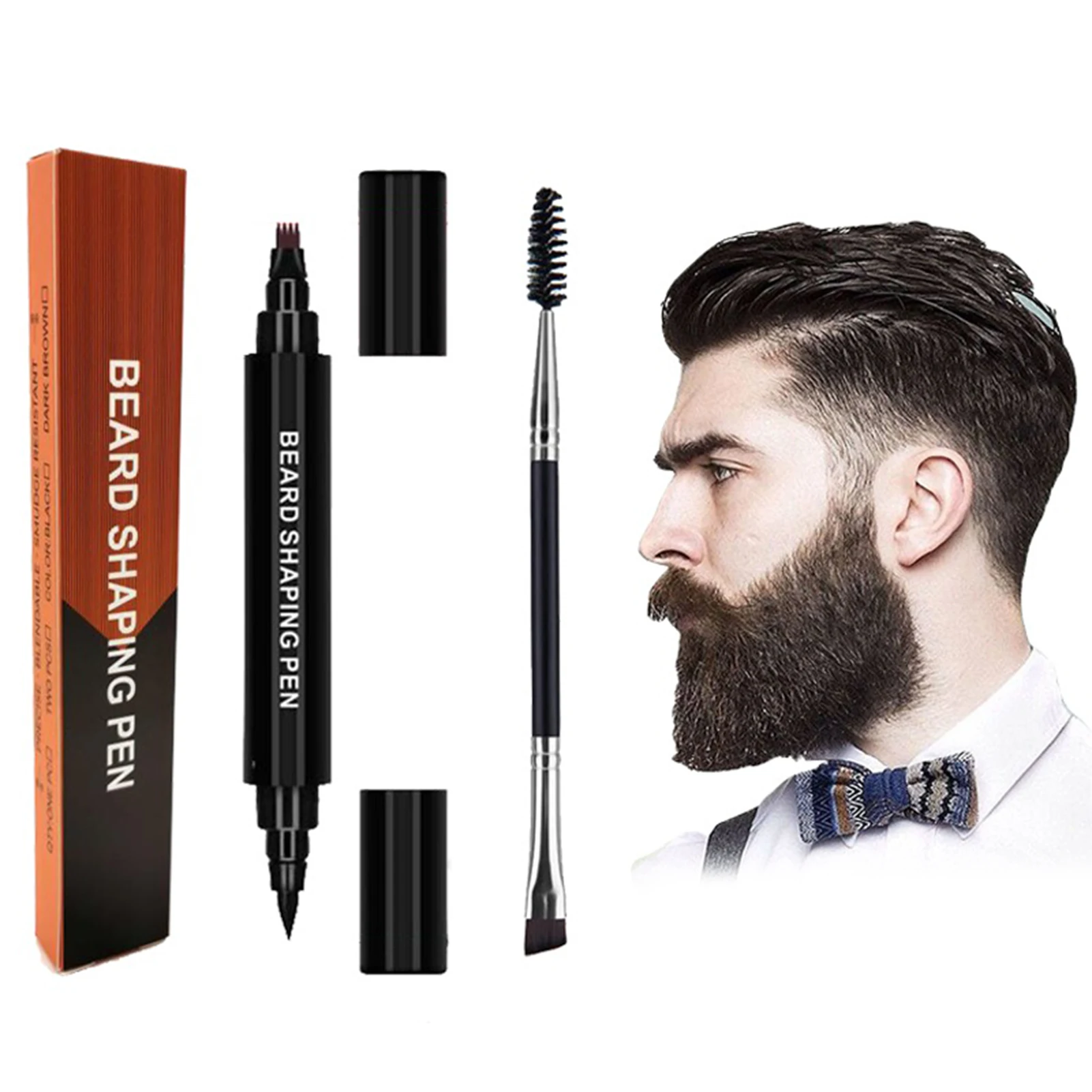 Beard Pencil Filler Kit Men Beard Makeup Enhancer Waterproof Moustache ...