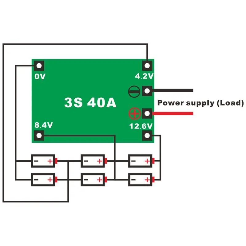 3S 40A Bms 11.1V 12.6V 18650 Lithium Battery Protection Board with ...